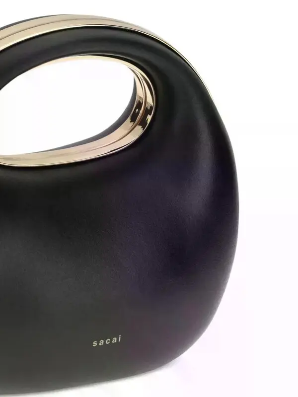 Sacai Round Leather Clutch - Black