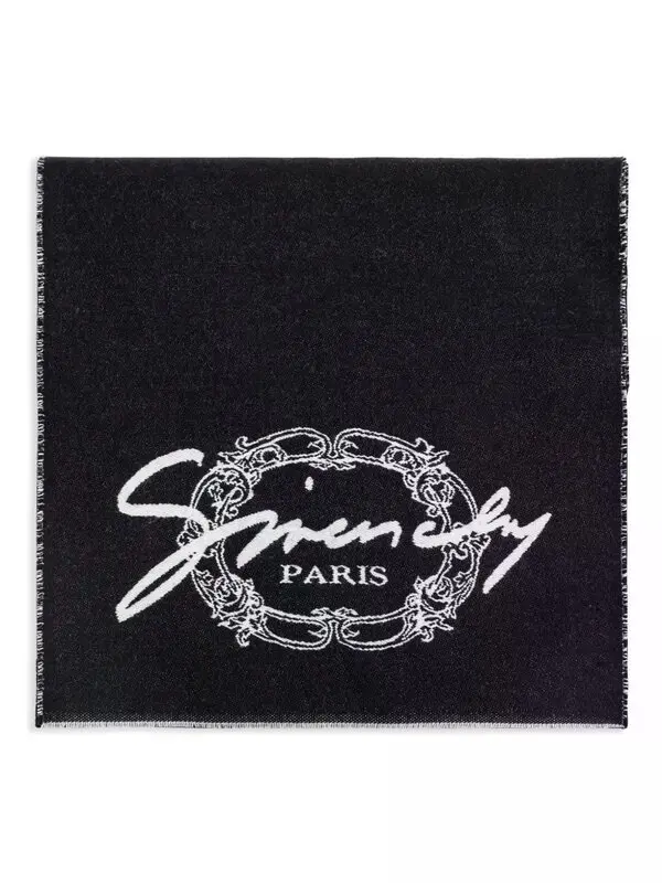 Givenchy Intarsia-knit Logo Scarf - Black