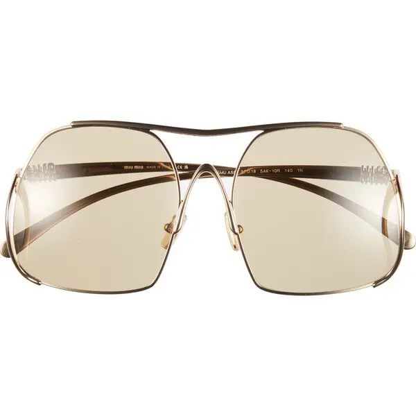 Miu Miu 57mm Square Sunglasses - Gold/yellow