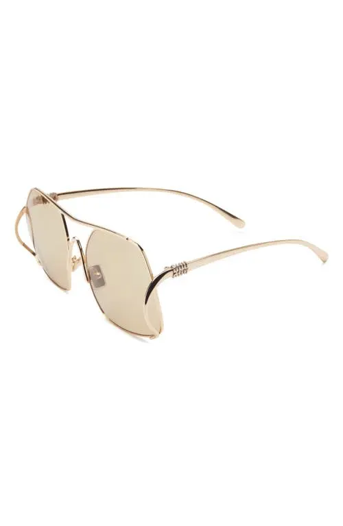 Miu Miu 57mm Square Sunglasses - Gold/yellow