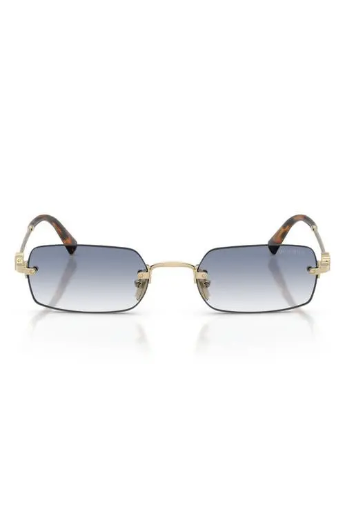 Miu Miu 50mm Rectangular Sunglasses - Pale Gold/clear/light Blue