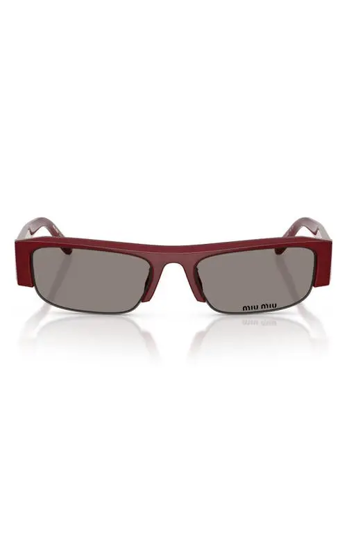 Miu Miu 51mm Gradient Rectangular Sunglasses - Burgundy Opal/dark Grey