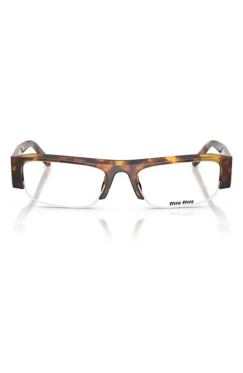 Miu Miu 51mm Gradient Rectangular Sunglasses - Honey Havana/blue Light