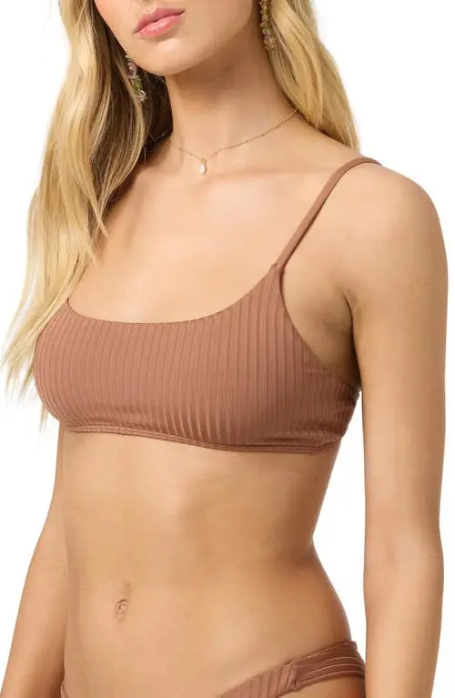 O'Neill Shorebreak Rib Surfside Bikini Top - Carob Brown