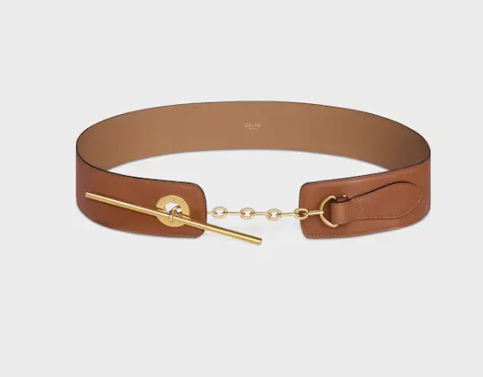 Celine Large 50mm Disc Belt In Supple Natural Calfskin - Tan