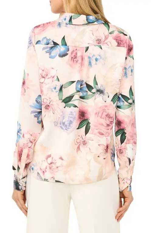 Ted Baker London Floral Georgette Button-up Shirt - Vanilla Ice
