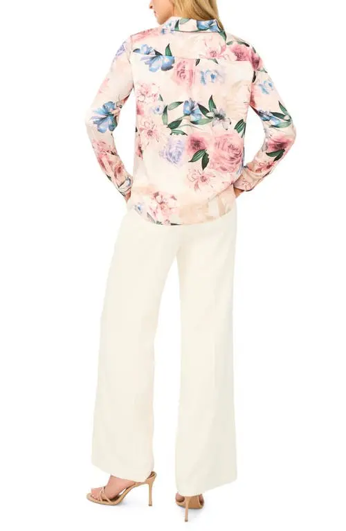 Ted Baker London Floral Georgette Button-up Shirt - Vanilla Ice