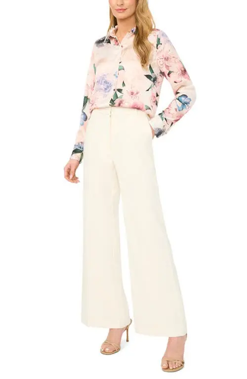 Ted Baker London Floral Georgette Button-up Shirt - Vanilla Ice