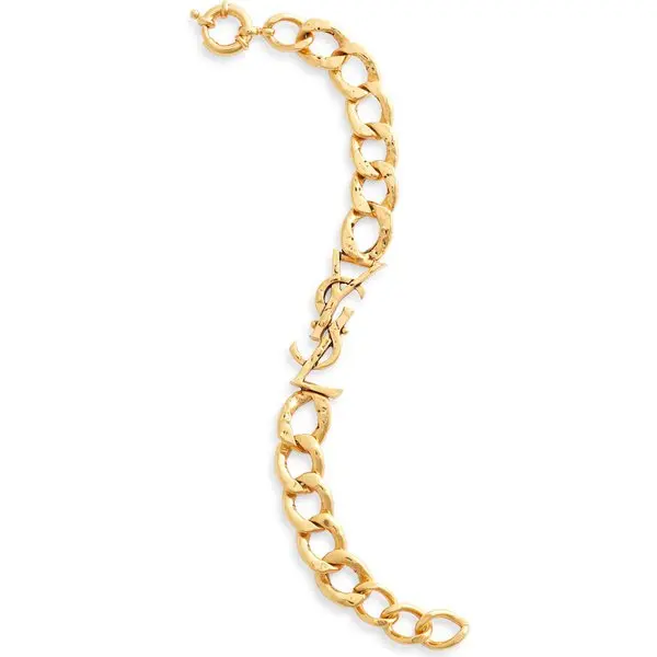 Saint Laurent Cassandre Chain Link Bracelet - Gold