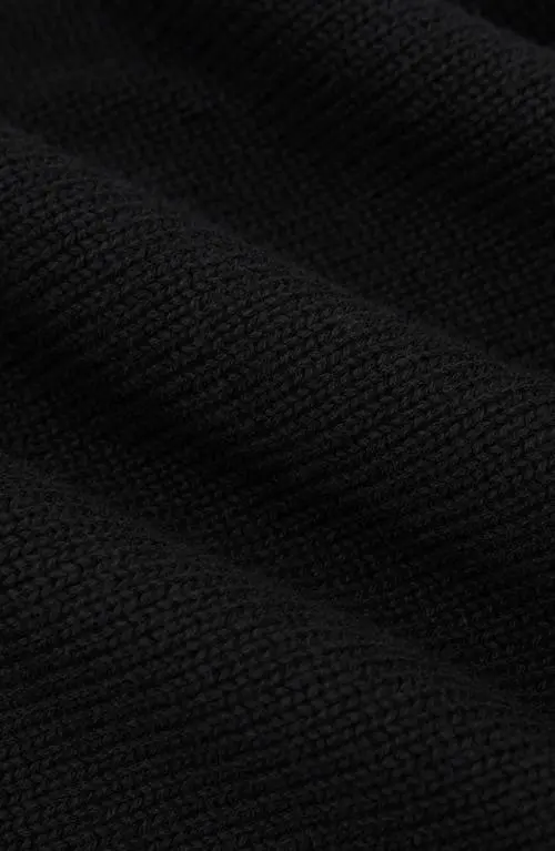 REISS Cotton & Wool Blend Mock Neck Sweater - Black