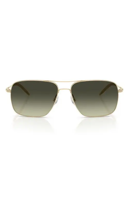 Oliver Spencer Clifton 58mm Gradient Rectangular Sunglasses - Gold/g-15 Gradient