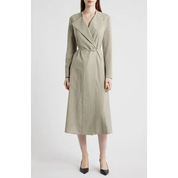 BOSS Dimosal Long-sleeve Wool Midi Dress