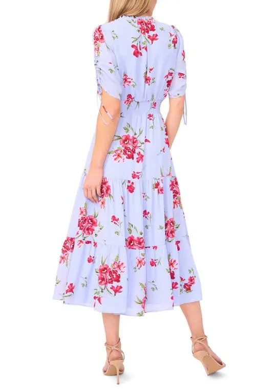 CECE DUPRAZ Floral Tiered Midi Dress
