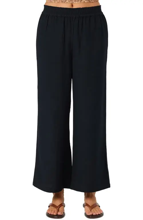 O'Neill Wide-leg Pants With Smocked Waist - Black
