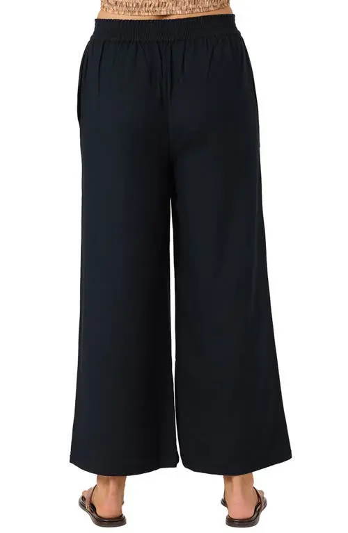 O'Neill Wide-leg Pants With Smocked Waist - Black