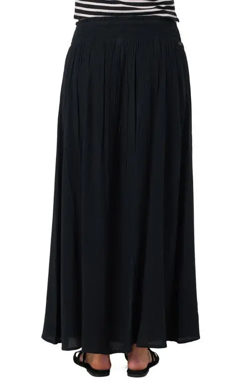 O'Neill Trystyn Button Front Midi Skirt - Black