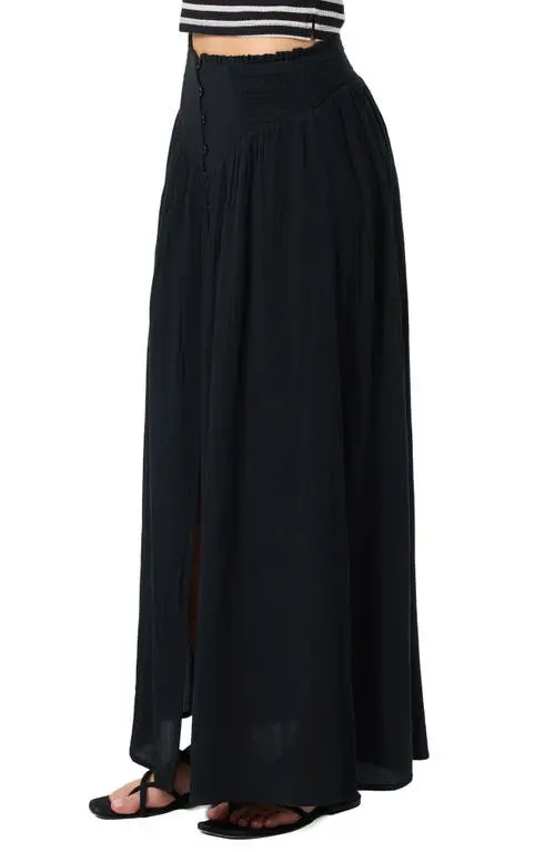 O'Neill Trystyn Button Front Midi Skirt - Black