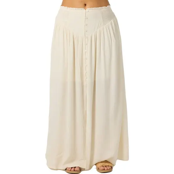 O'Neill Trystyn Button Front Midi Skirt - Tapioca