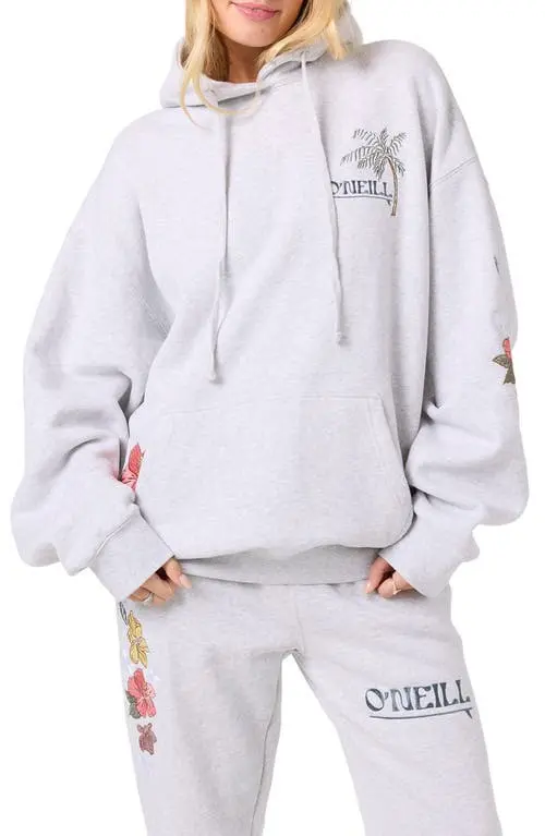 O'Neill Logo Embroidered Oversized Hoodie - Heather Grey