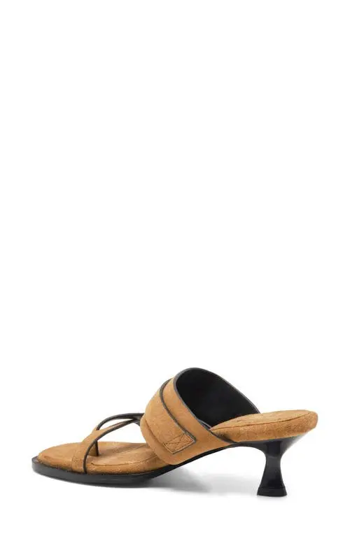 Free People Belted Toe Loop Kitten Heel Sandals - Driftwood Tan Suede