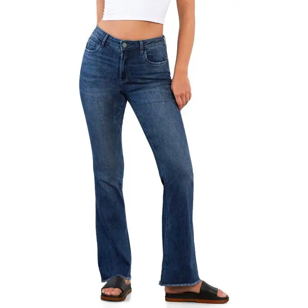 HINT OF BLU Mid-rise Slim Flare Jeans - Endless Blue