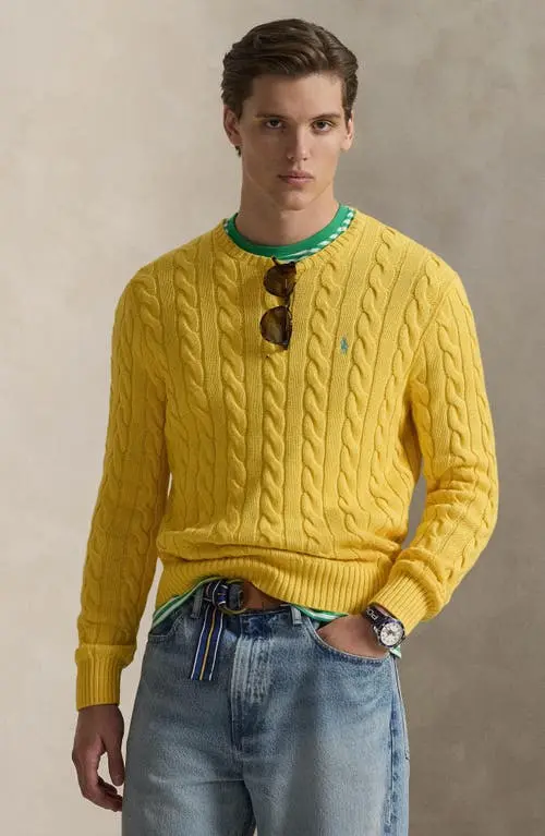 Polo Ralph Lauren Cable Knit Cotton Sweater - Sunfish Yellow