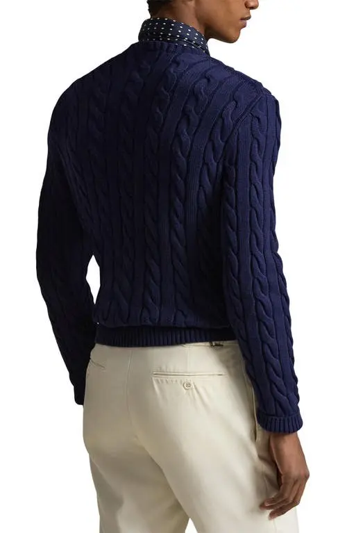 Polo Ralph Lauren Cable-knit Cotton Crewneck Sweater - Bright Navy