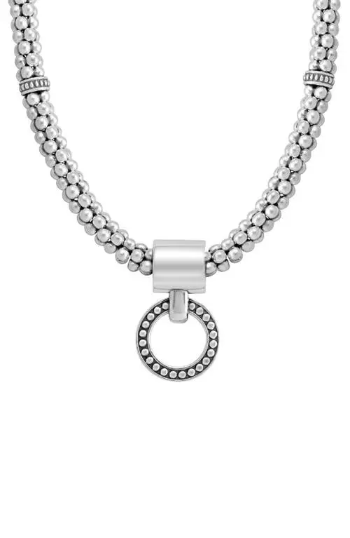 Lagos Enso Pendant Caviar Rope Necklace