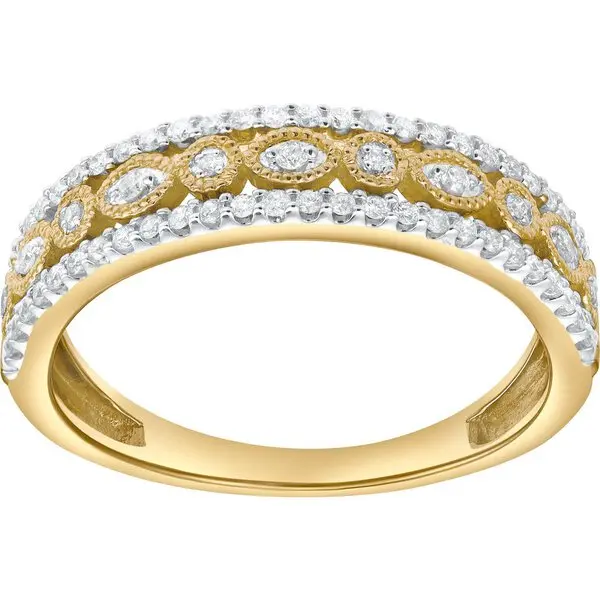 LUVMYJEWELRY 0.25ct Natural Diamond 14k Gold Band Ring - 14k Yellow Gold