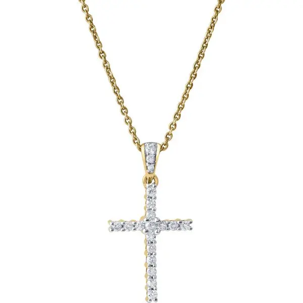 LUVMYJEWELRY Diamond Cross 14k Gold Pendant - 14k Yellow Gold