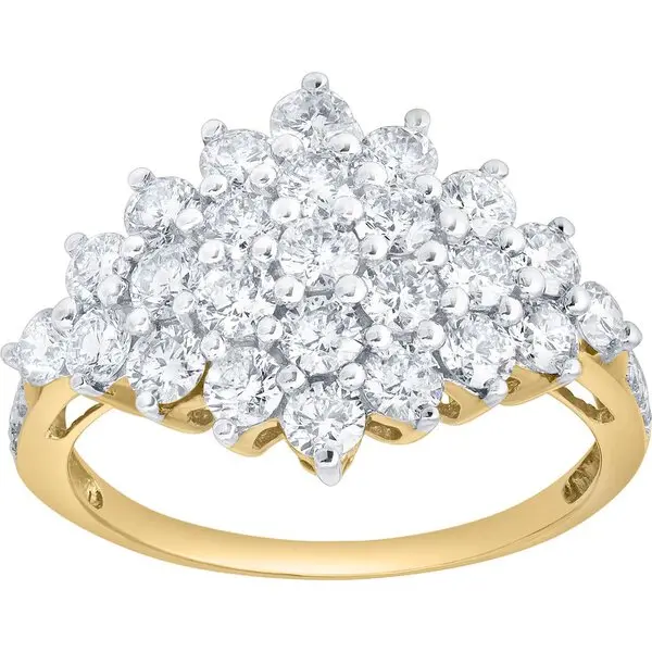 LUVMYJEWELRY 1.65 Ct 14k Gold Diamond Cocktail Ring - 14k Yellow Gold