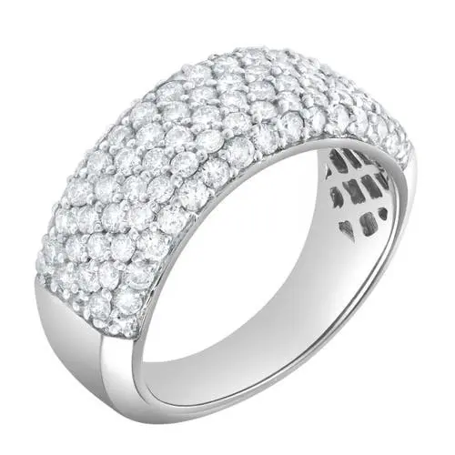LUVMYJEWELRY 1.60 Ct Natural Diamond 10k Gold Ring - 10k White Gold