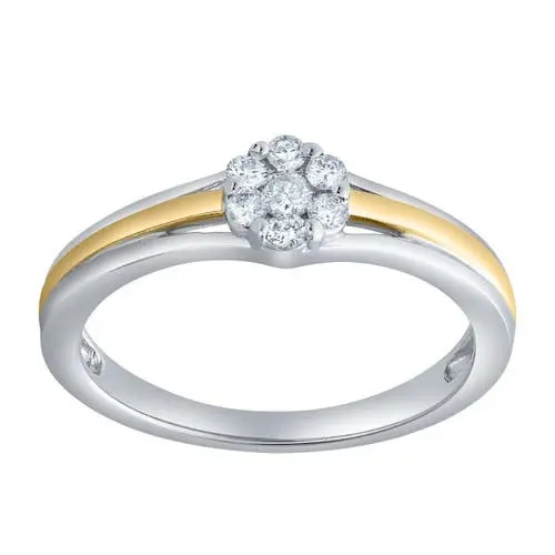 LUVMYJEWELRY 10k Gold Diamond Ring - 10k White Gold