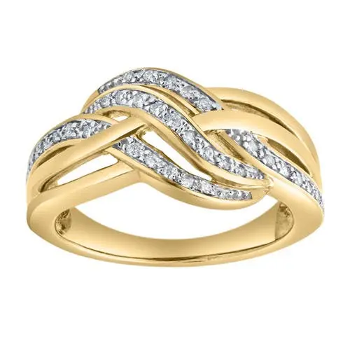 LUVMYJEWELRY Eterna Knot 0.15 Ct Natural Diamond 10k Gold Ring - 10k Yellow Gold
