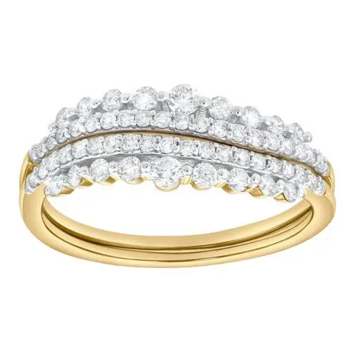 LUVMYJEWELRY Serena Diamond Duo Ring Set - 14k Yellow Gold