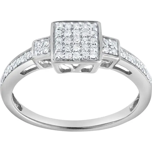 LUVMYJEWELRY 0.25 Ct Natural Diamond 10k Gold Ring - 10k White Gold
