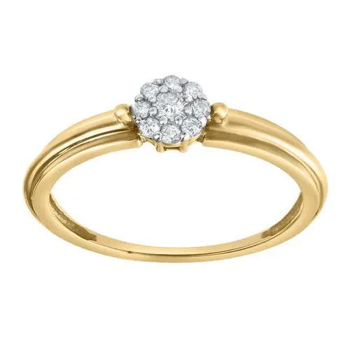 LUVMYJEWELRY 0.15 Ct Natural Diamond 10k Gold Floral Ring - 10k Yellow Gold