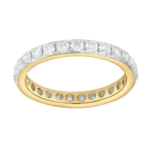 LUVMYJEWELRY 1.00 Ct Natural Diamond Eternity Band 14k Gold Ring - 14k Yellow Gold