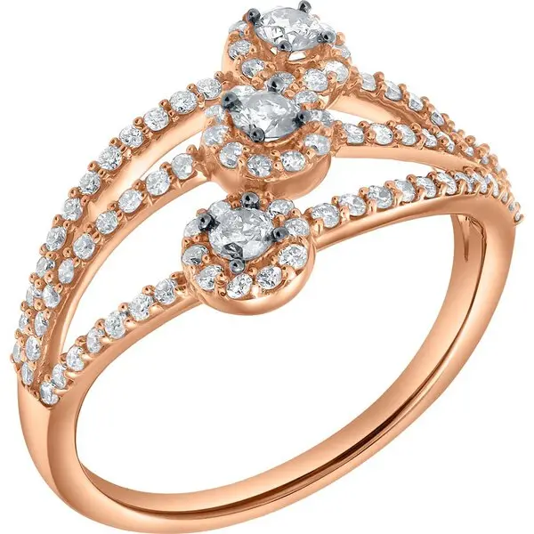 LUVMYJEWELRY 14k Gold Ring With 0.70 Ct Natural Diamonds - 14k Rose Gold