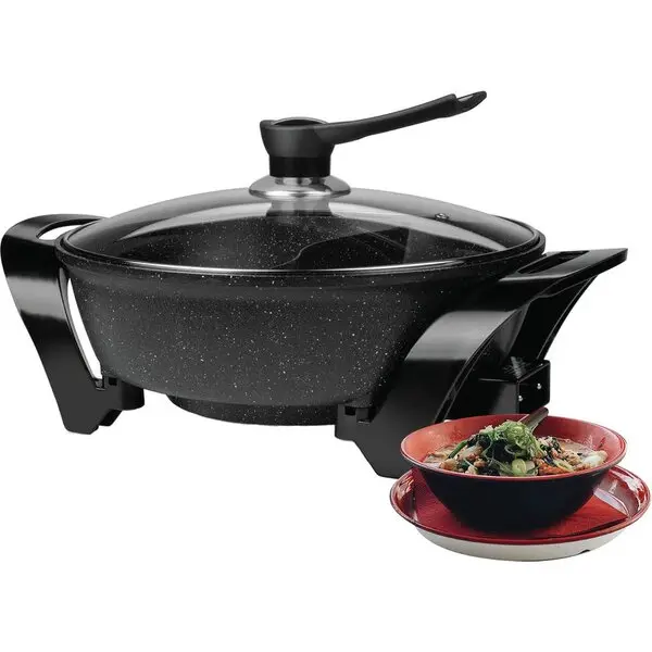 BRENTWOOD Electric Non-stick Shabu Shabu Pot With Divider - Black