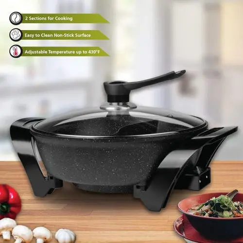 BRENTWOOD Electric Non-stick Shabu Shabu Pot With Divider