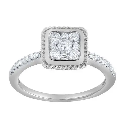 LUVMYJEWELRY 10k Gold 0.50 Ct Diamond Ring - 10k White Gold