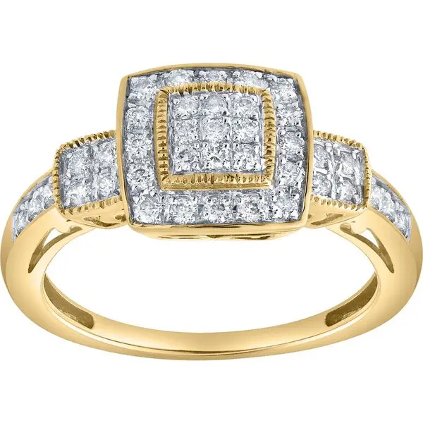 LUVMYJEWELRY Lunaris 0.45 Ct 10k Gold Diamond Ring - 10k Yellow Gold