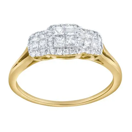 LUVMYJEWELRY 10k Gold 0.35 Ct Diamond Varenne Ring - 14k White Gold