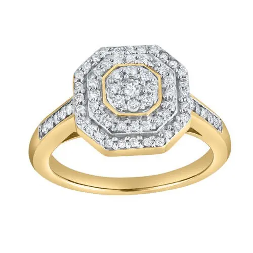 LUVMYJEWELRY 0.50 Ct 10k Gold Diamond Ring - 10k Yellow Gold