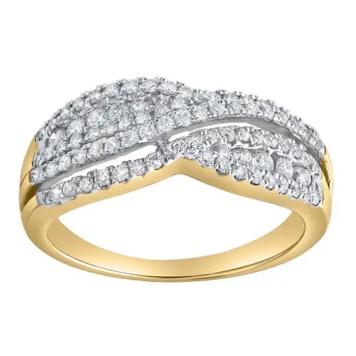 LUVMYJEWELRY Silvera Crest 0.65 Ct 10k Gold Diamond Ring - 10k Yellow Gold