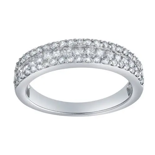 LUVMYJEWELRY 0.80 Ct 10k Gold Diamond Band - 10k White Gold