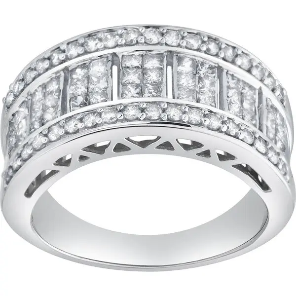 LUVMYJEWELRY 1.25 Ct 10k Gold Diamond Band - 10k White Gold