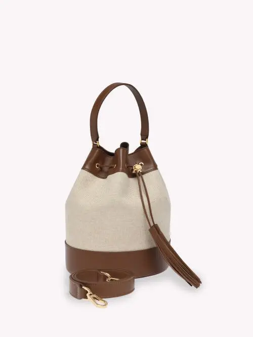 GIANVITO ROSSI Sienna 22 Bucket Bag - Ivory And Brown Leather