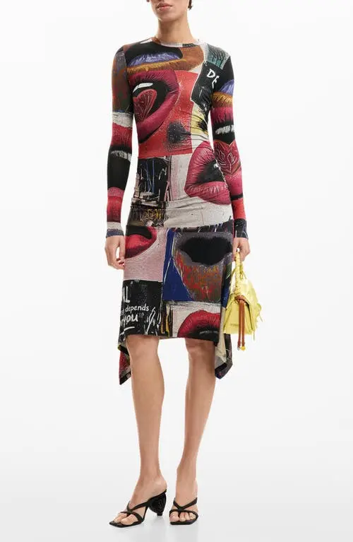 Desigual Printed Long Sleeve Dress